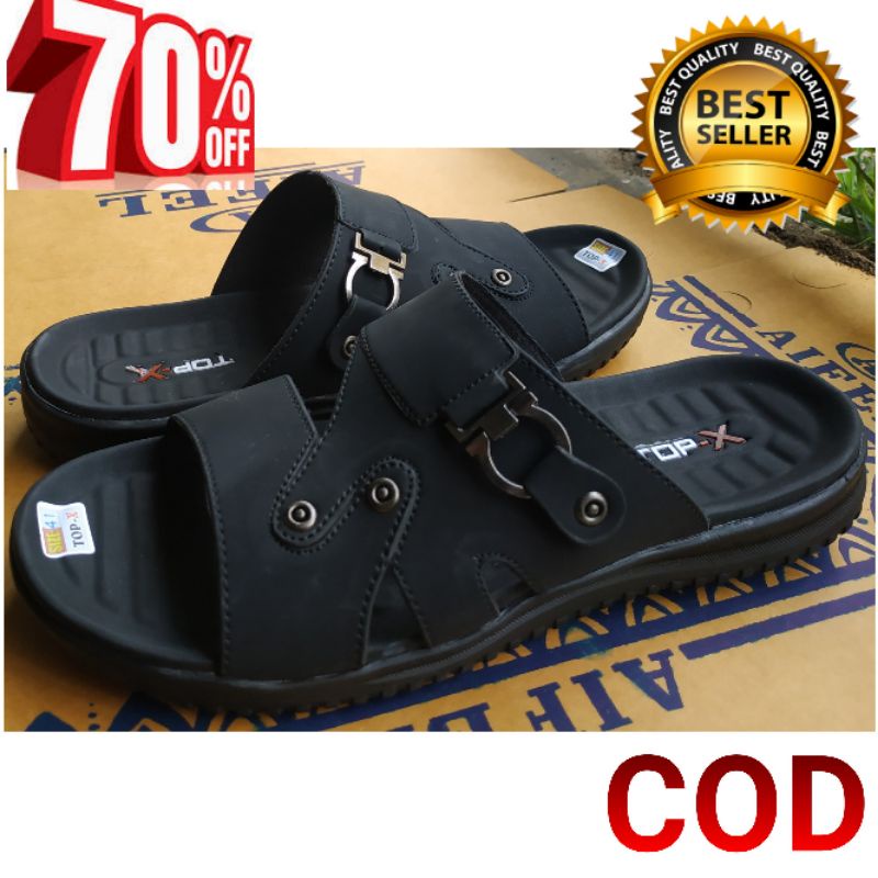 Jual Sandal Selop Cowok Sandal Slop Kulit Pria Slide - Sendal Selop ...