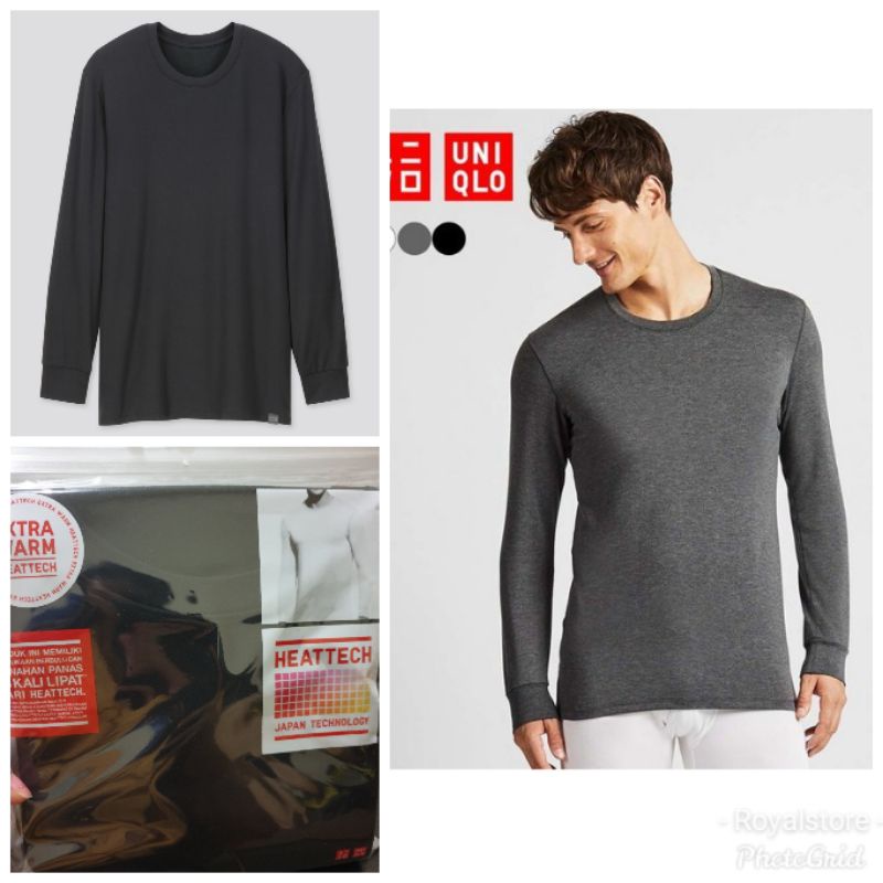 Jual UNIQLO Pria MEN Extra Warm HEATTECH Crew Neck T-Shirt (Long Sleeve) | Shopee Indonesia