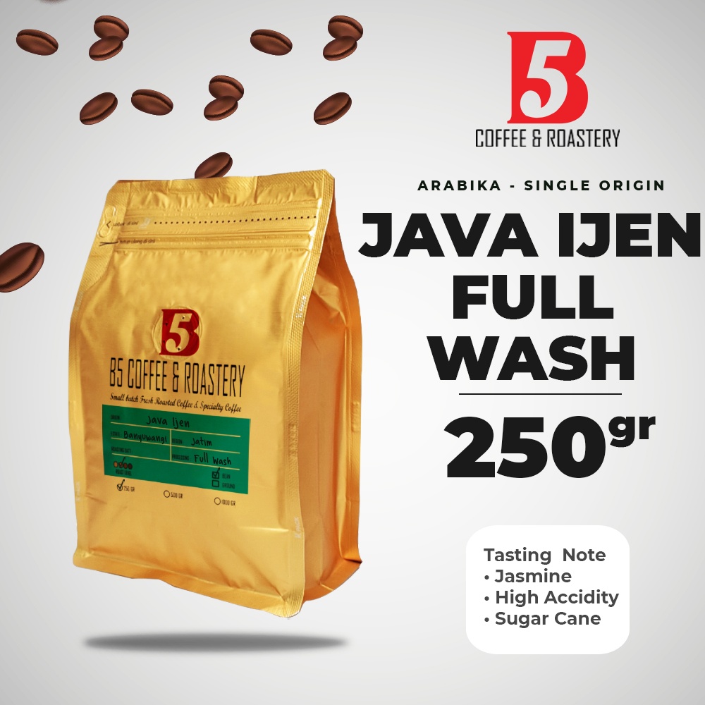 Jual Kopi Arabika Java Ijen Full Wash | Medium Roast 250 gr | B5 Coffee ...