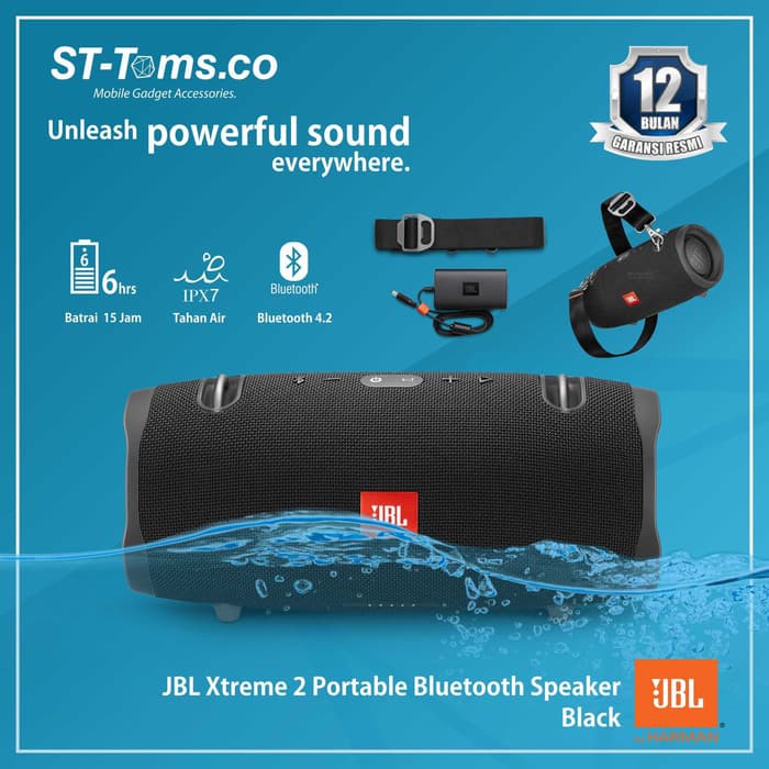 Jual JBL Xtreme 2 Portable Bluetooth Speaker - Black | Shopee Indonesia