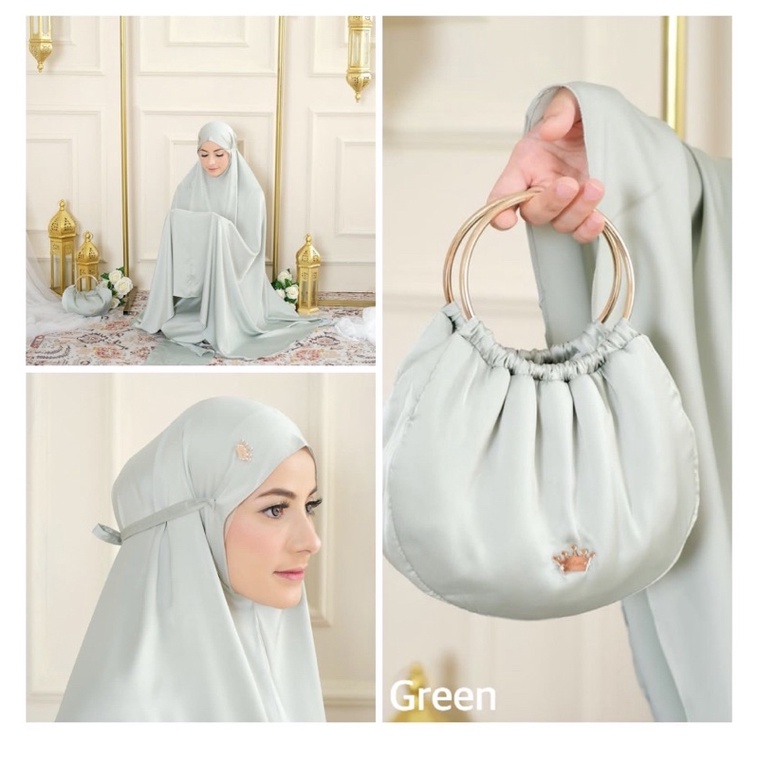 Jual aqueen prayer set , sage green series ,free box hampers | Shopee ...