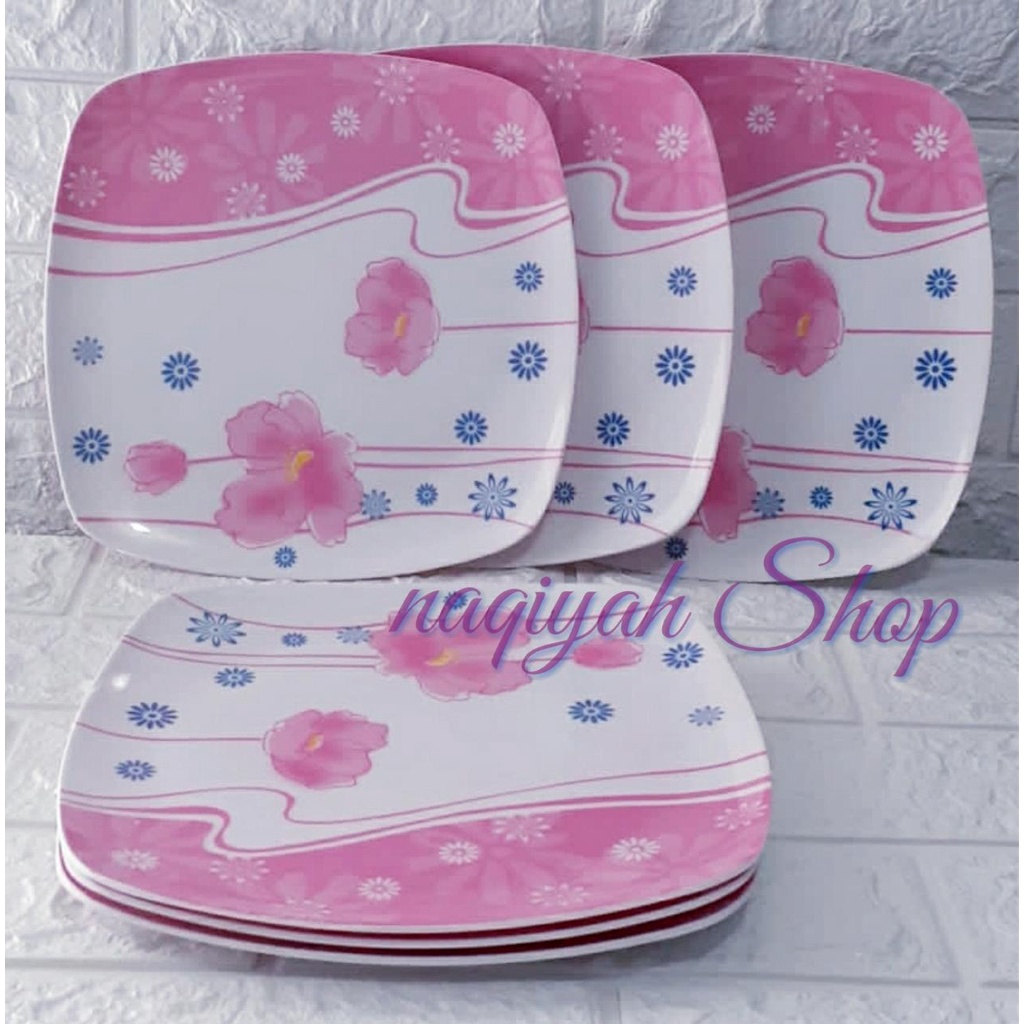 Jual TERLARIS PIRING CANTIK MELAMIN 12PCS PIRING TEBAL /DIA. 23CM ...