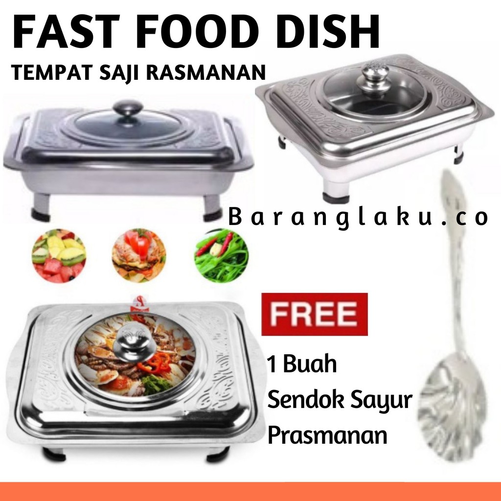 Jual TEMPAT MAKAN PRASMANAN MOTIF / FAST FOOD DISH TUTUP KACA CBT-024ST ...