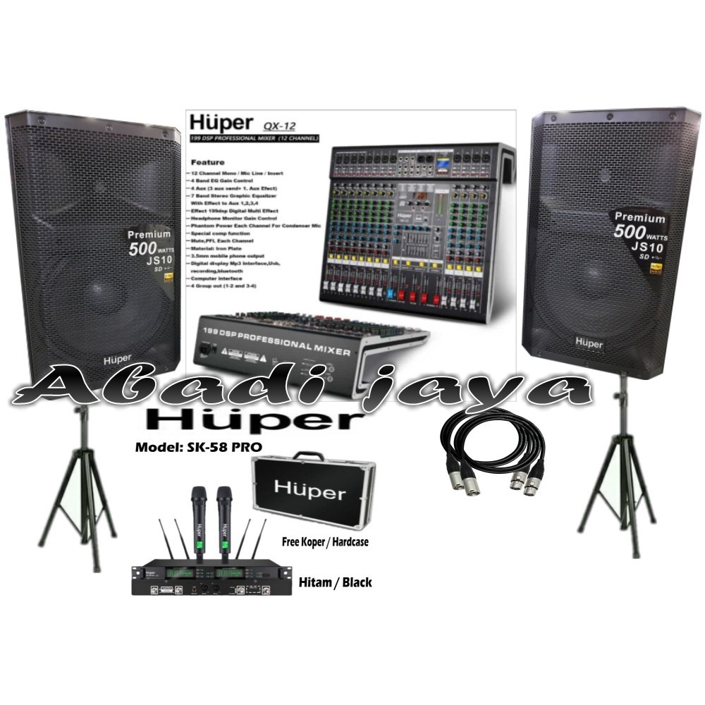 Jual paket original huper js10 qx12 12 channel sk58pro 15'' original | Shopee Indonesia