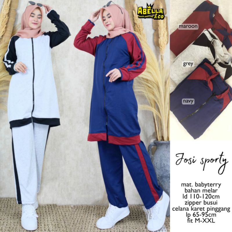 Jual Josi sporty setelan baju olahraga wanita muslimah baju senam gowes ...