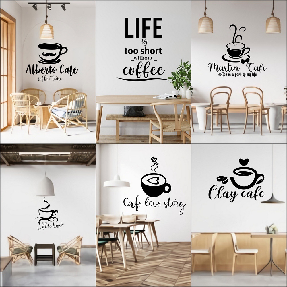 Jual Sticker Stiker Dinding Kopi Coffee Cafe Custom Cutting Stiker ...