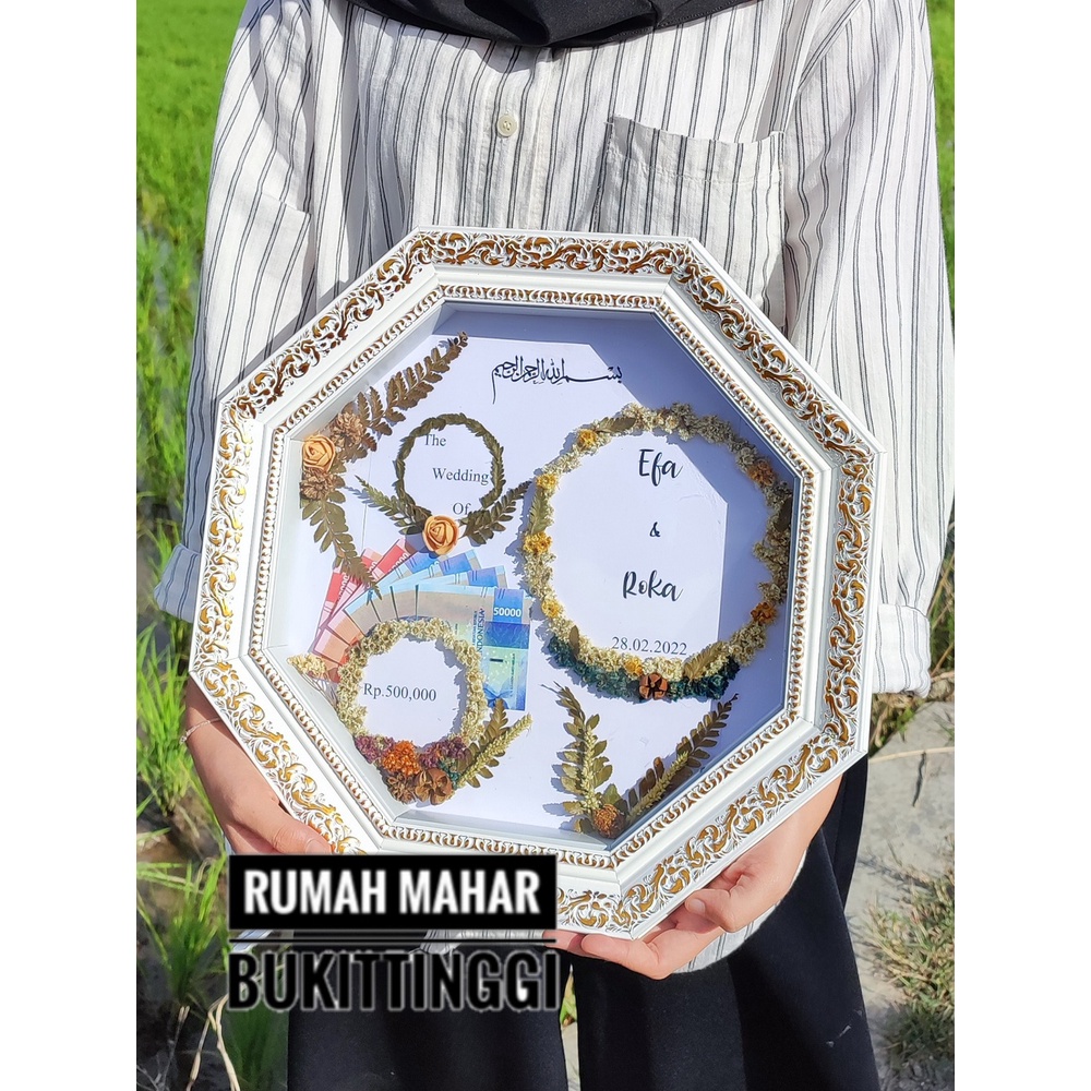 Jual Mahar Frame 3D dengan bunga kering (Dried Flower) | Shopee Indonesia