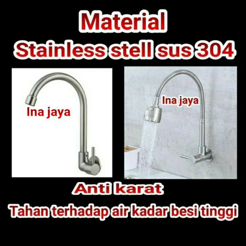 Jual INAJAYA keran bak cuci piring cucian angsa tembok kran stainles sus 304 sink kitchen sing ...