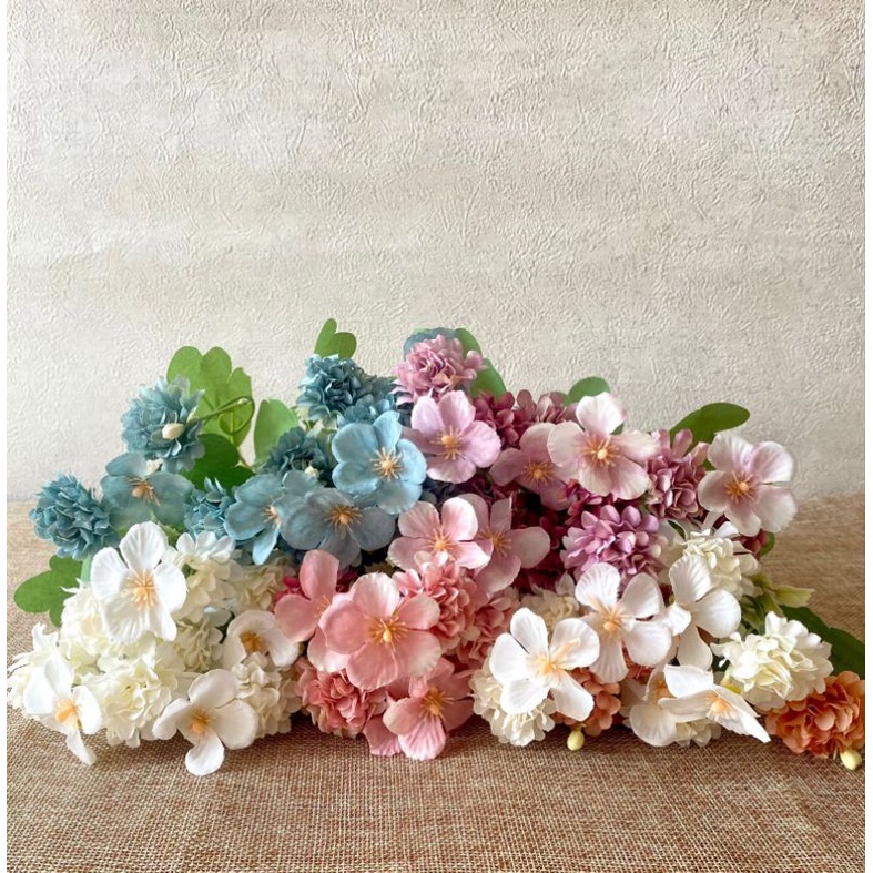Jual Bunga Artificial Dekorasi Hydrangea mini 10 kuntum + 5 Kuntum ...