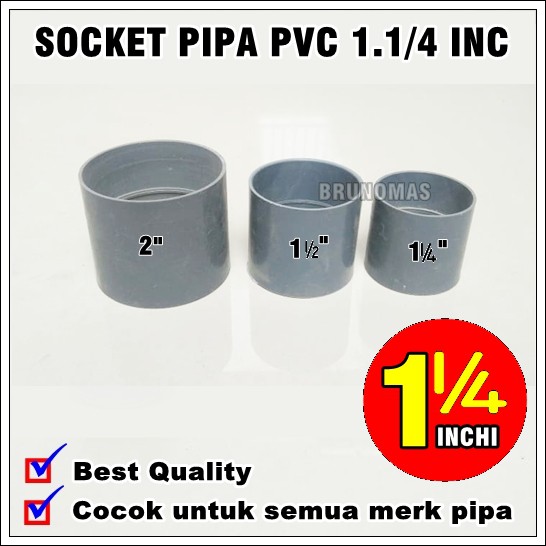 Jual Sock Sambungan Pipa Pvc 1.1/4 inchi - Socket Merk Trilliun ...
