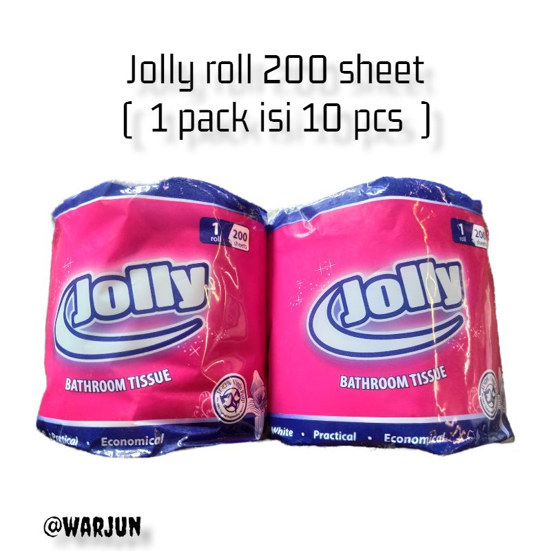 Jual jolly tissue toilet roll 200 sheet. (1 pack isi 10 pcs ) | Shopee ...