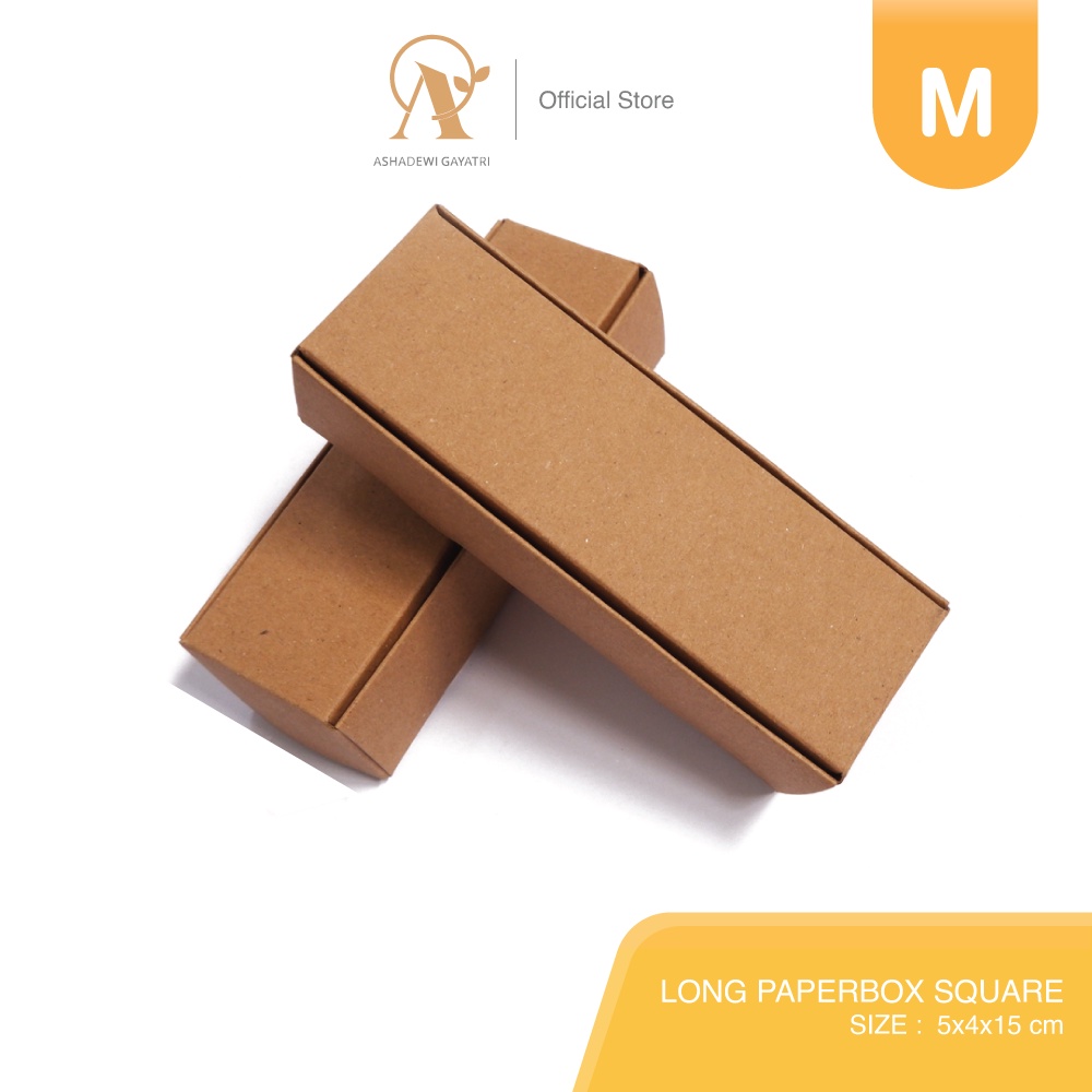 Jual Ashadewi Gayatri - Long Paperbox Square / Medium Size (5x4x15 cm) Brown Kraft / Paper Box ...