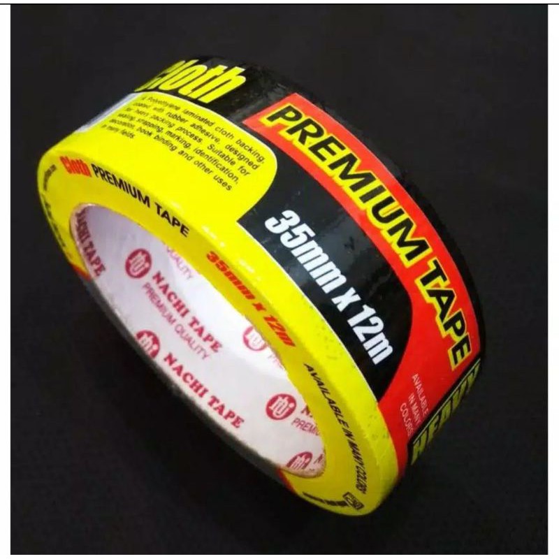 Jual Isolasi / Plakban / Lakban Kain Hitam Cloth NACHI 1,5 inch 35mm ...