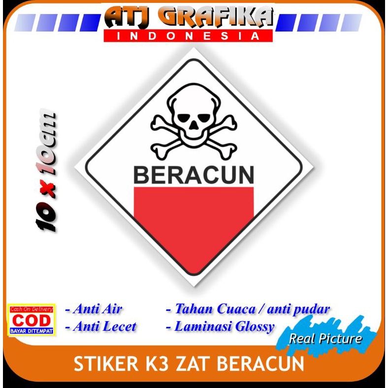 Jual Stiker Bahan beracun sticker K3 gudang kimia makanan dll | Shopee ...