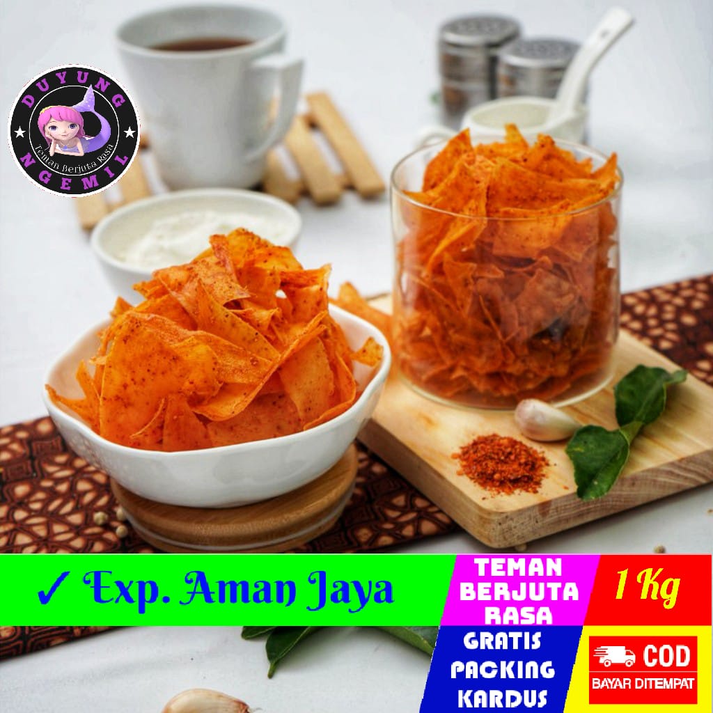 Jual [1Kg] Kripset Bisa COD / Kripik Setan / Keripik Singkong | Duyung ...