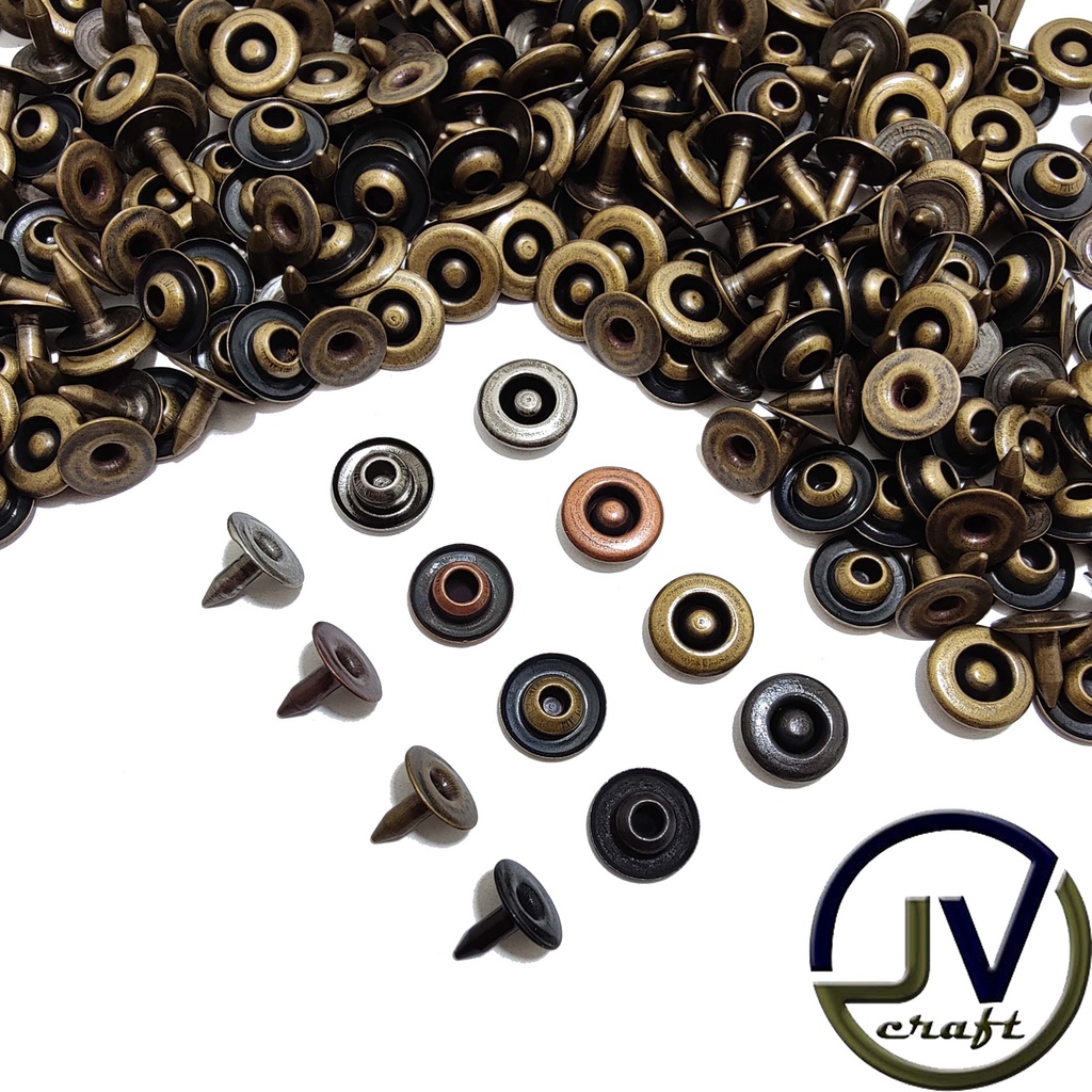 Jual PAKU RIVET SAKU CELANA JEANS UKURAN 9.5 MM / 12 SET | Shopee Indonesia
