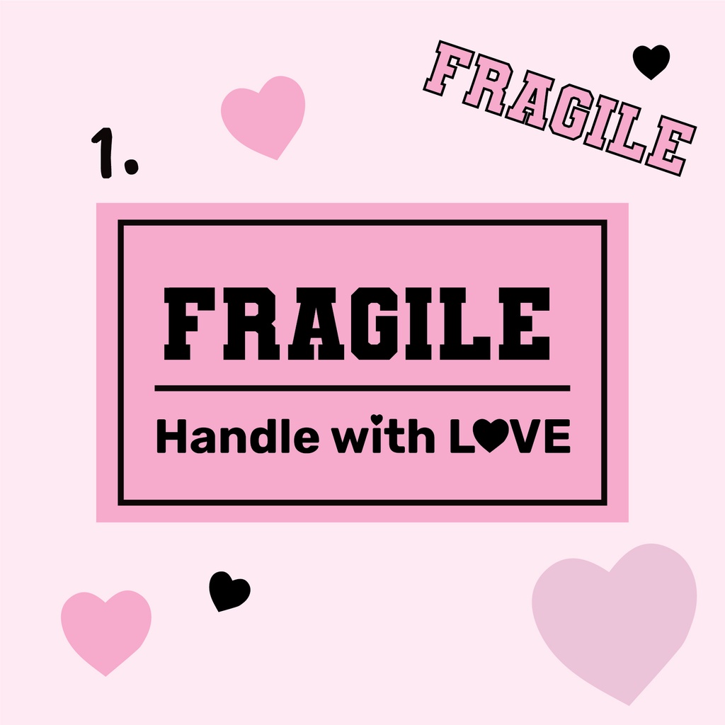 Jual Small Aesthetic Fragile Sticker Cute online shop sticker tanda ...