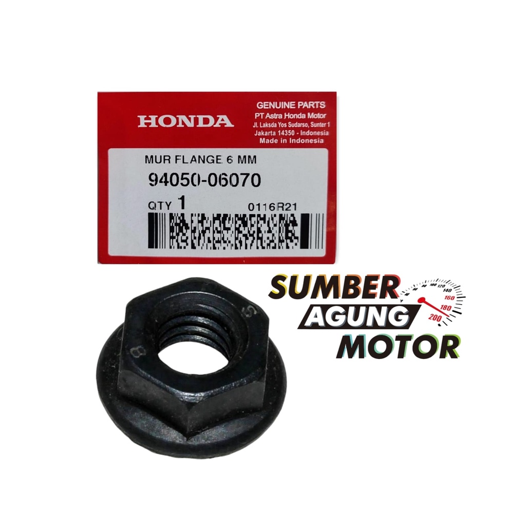 Jual MUR FLANGE 6 MM DRAT KUNCI 10 ORI AHM 94050-06070 | Shopee Indonesia