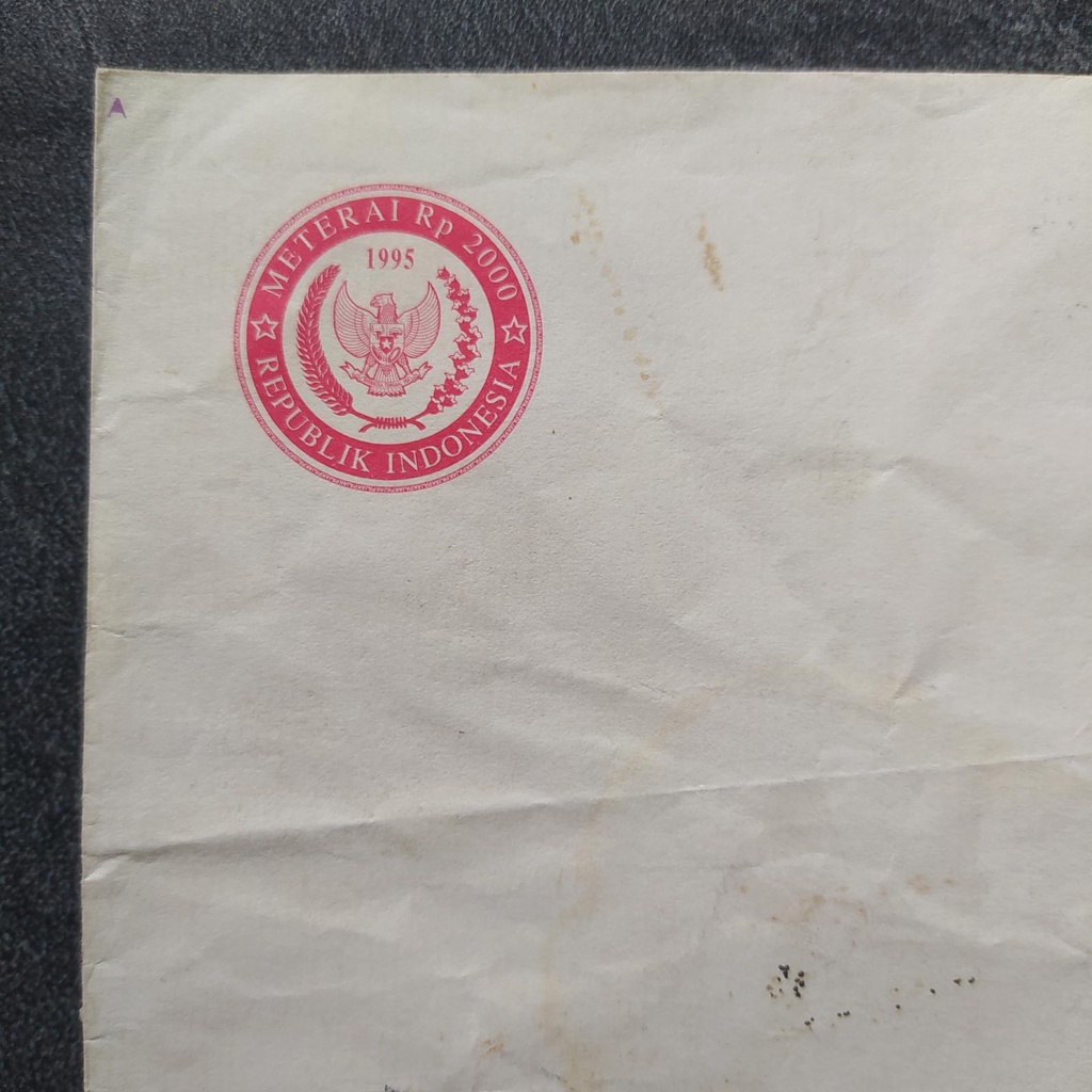 Jual Kertas Segel Rp 2000 Tahun 1995 Double | Shopee Indonesia