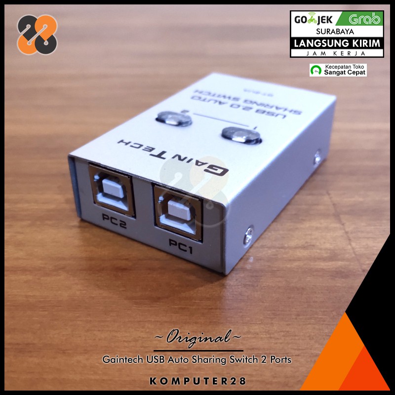 Jual Gaintech 2-Port USB Auto Sharing Switch - Share 1 Printer to 2 PCs | Shopee Indonesia