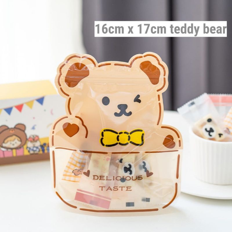Jual 1pcs ZIPLOCK BAG TEDDY BEAR /PACKAGING LUCU COOKIES PERMEN TEDDY ...
