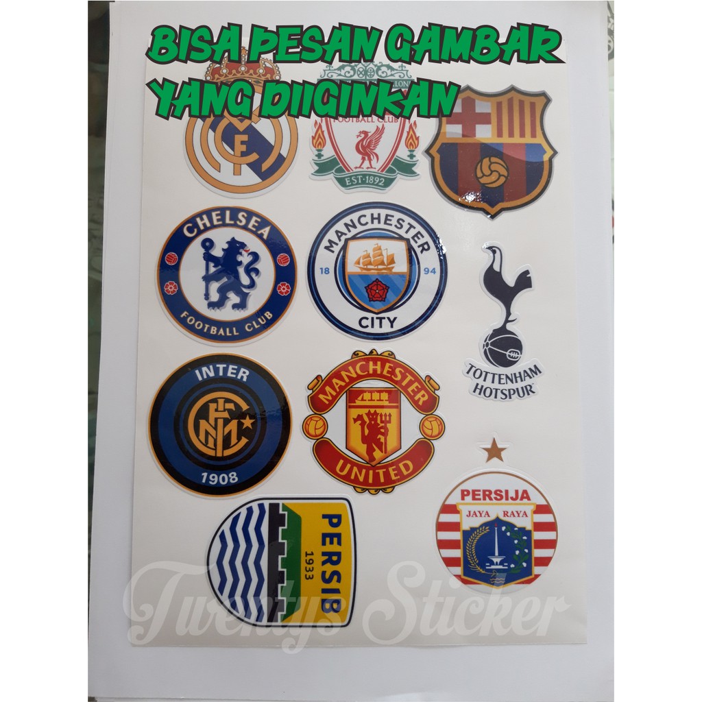 Jual STIKER SEPAK BOLA FOOTBALL STICKER BISA PESAN GAMBAR SESUAI ...