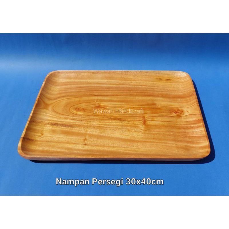 Jual nampan kayu/baki kayu persegi 30x40cm kayu mahoni | Shopee Indonesia