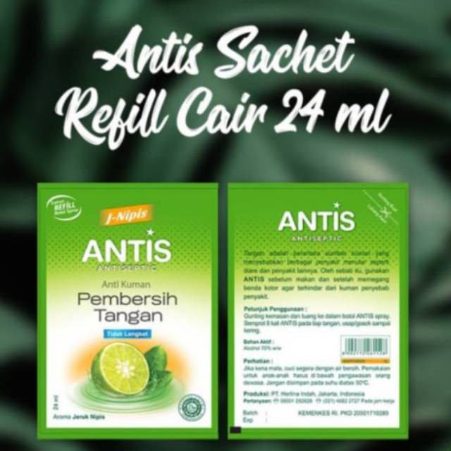 Jual (PAKET 12 SACHET) Antis Antiseptik Liquid Jeruk Nipis 24ml / Hand ...