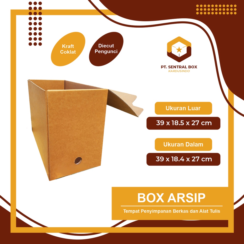 Jual BOX ARSIP/ BOX FILE Ukuran 39 x 19 x 29 cm Kardus untuk berkas box ...