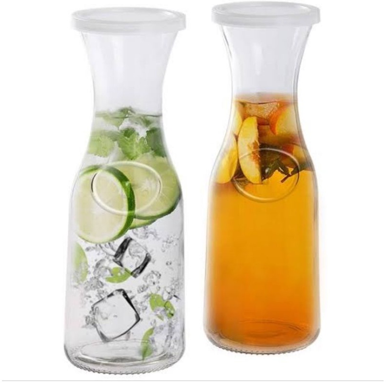 Jual Botol Carafe 1Liter Botol Kaca Dan Tutup Wadah Cairan Botol ...