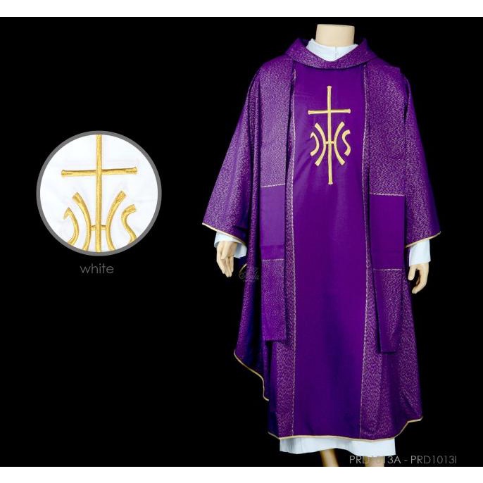 Jual Pakaian Liturgi Gereja Kasula Alba IHS Screziato Katolik Italy ...