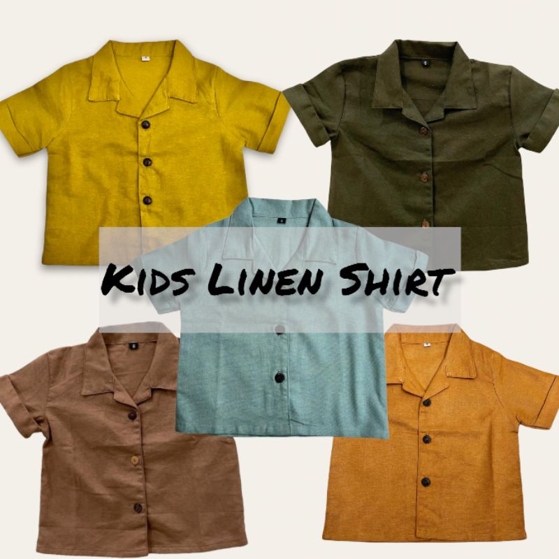 Jual Kids Linen Shirt - Linen Shirt Anak | Shopee Indonesia