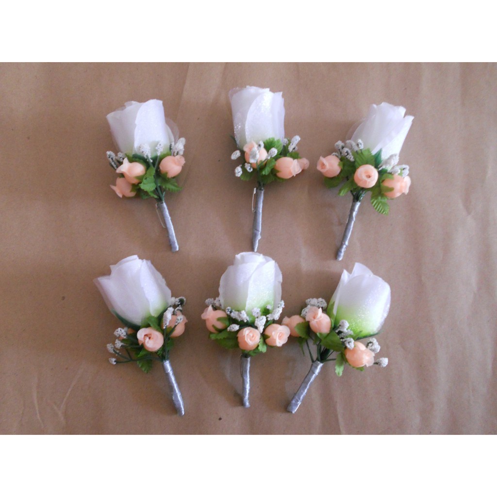 Jual Corsage Boutonniere wedding groom jas pin bross bunga jas dada ...