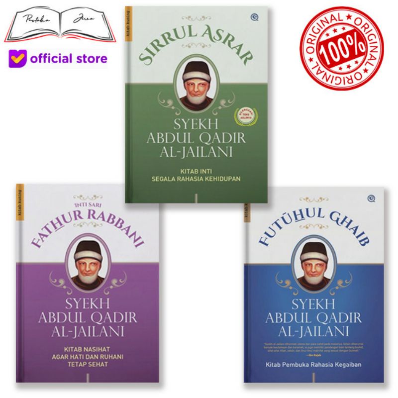 Jual Ori Paket Buku Trilogi Abdul Qadir Jailani AQJ Sirrul Asrar Sirul Asror Futuhul Ghaib Ghoib ...