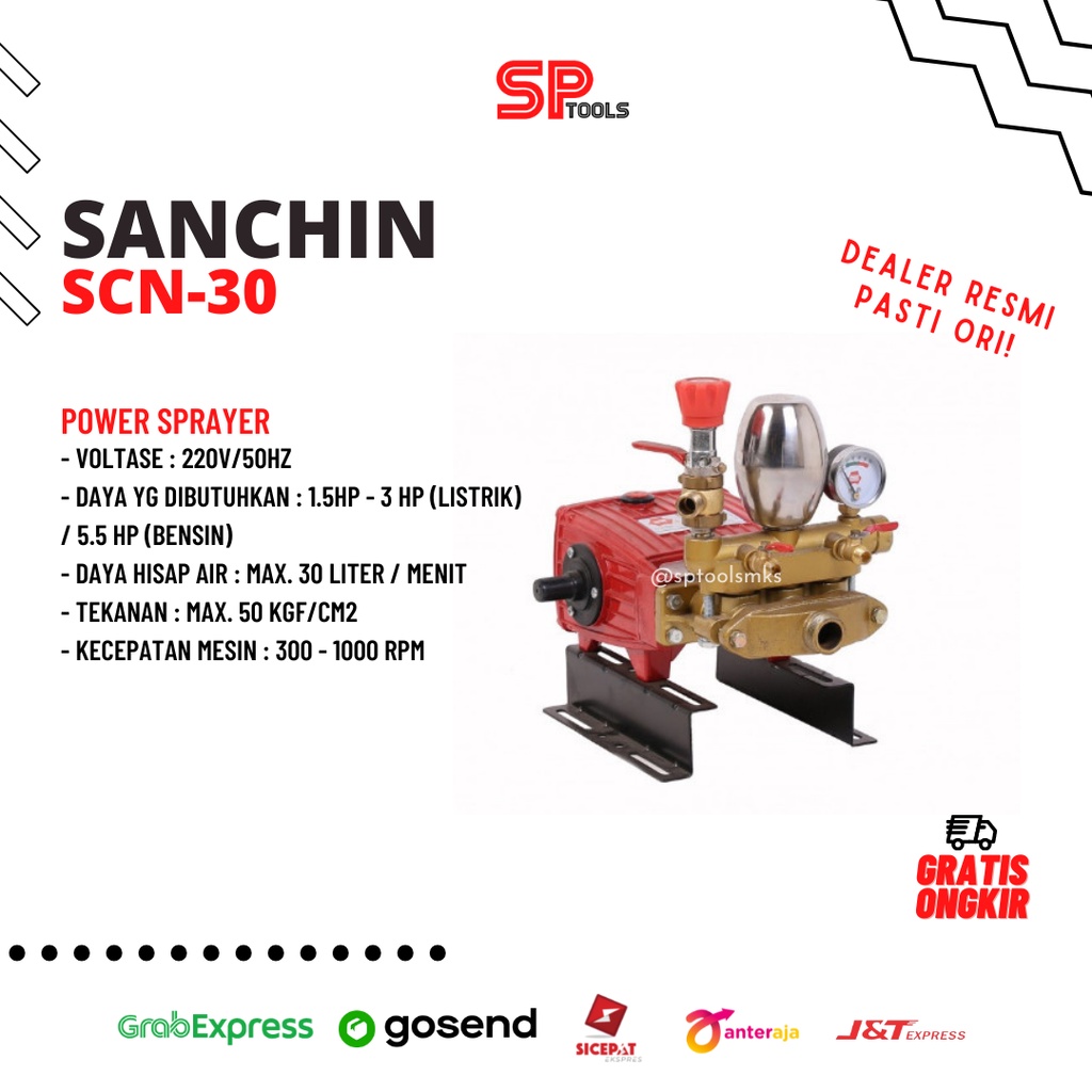Jual MESIN POMPA AIR POWER SPRAYER / STEAM / JET CLEANER / MESIN POMPA SANCHIN SCN-30 SCN30 ...