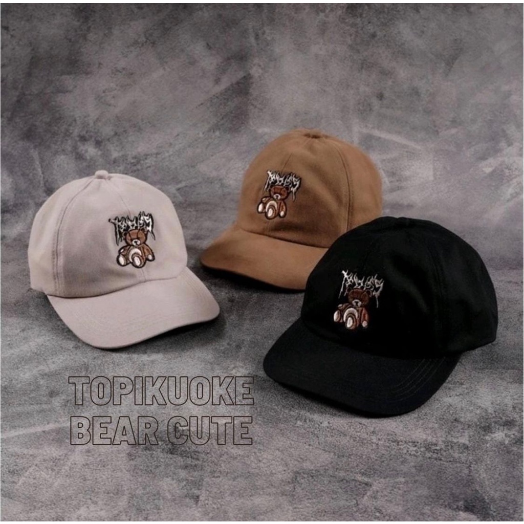 Jual Topi Pria Baseball Caps motif teddy bear | Shopee Indonesia
