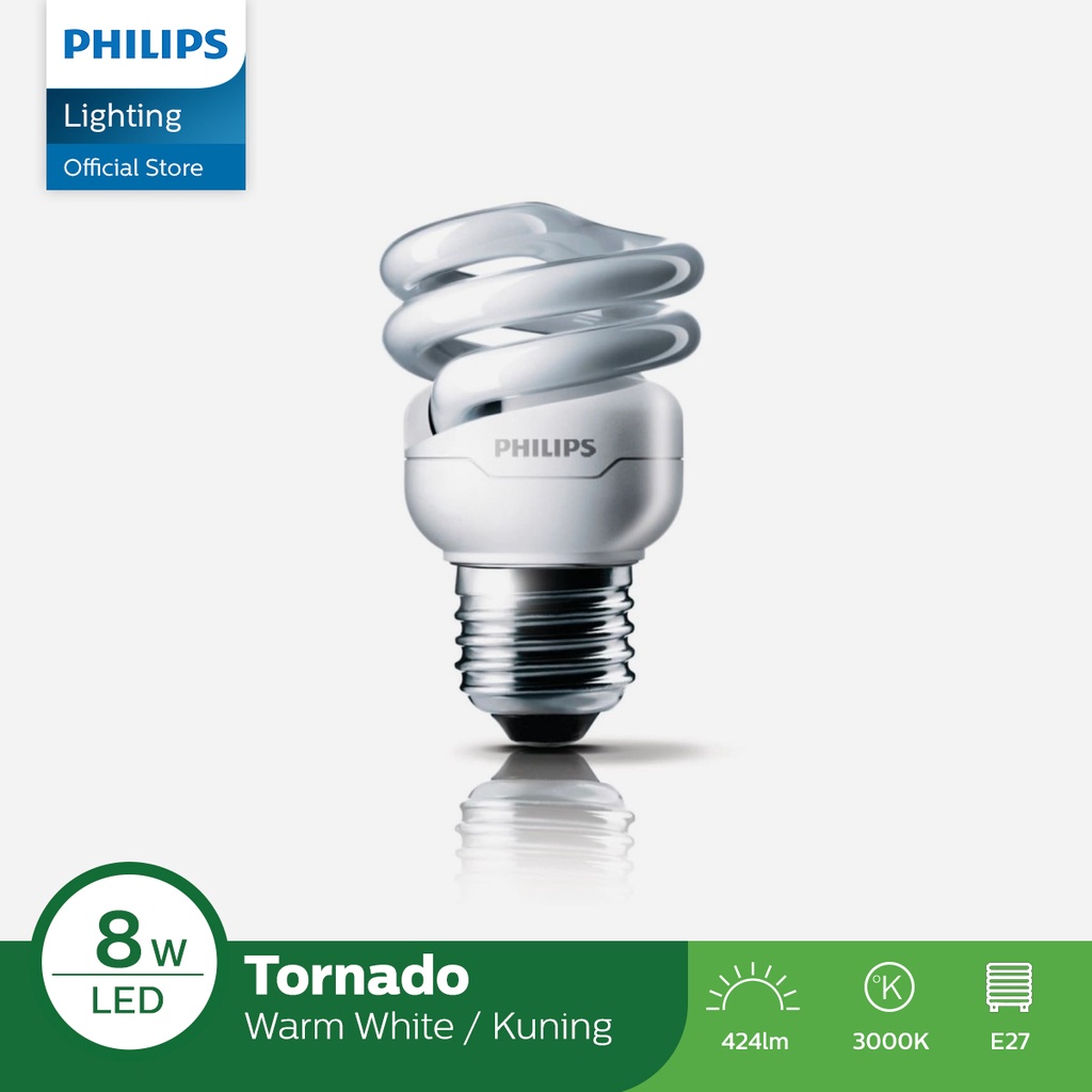 Jual Philips TORNADO 8W WW E27 220V Kuning | Shopee Indonesia