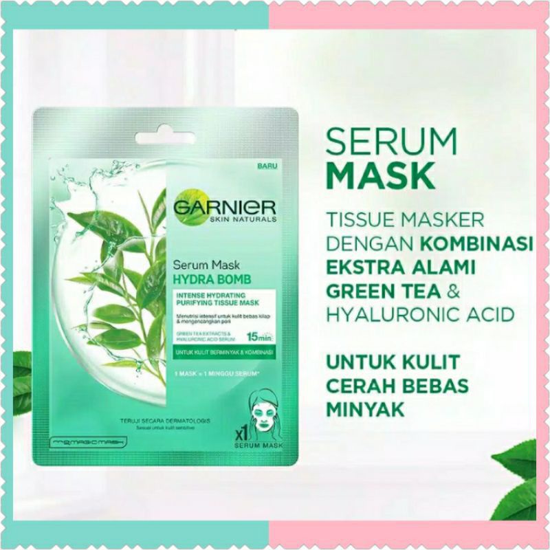 Jual Garnier Shett Mask / Garnier Masker Wajah / Garnier Serum Mask ...