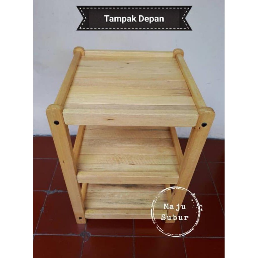 Jual Rak/Meja Kayu Susun 3 Dispenser/Magic Com Serbaguna | Shopee Indonesia