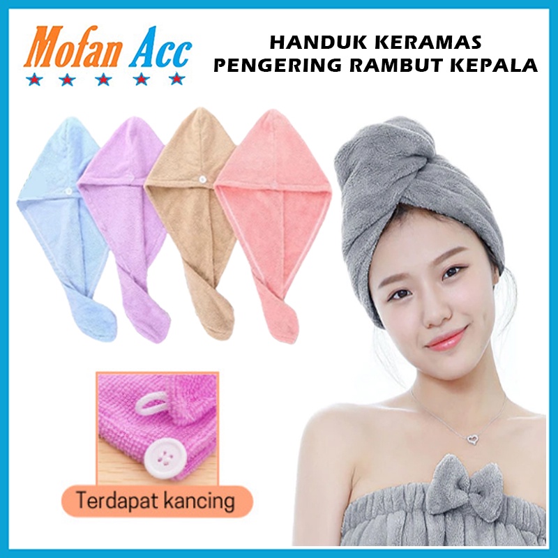 Jual Handuk Keramas Pengering Rambut Microfiber / Hair Drying Towel Cap ...