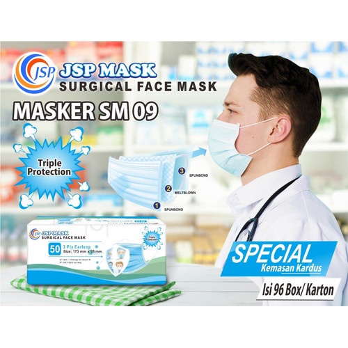 Jual Masker Earloop 3ply Medis JSP dan AKKO TEBAL MURAH isi 50pcs | Shopee Indonesia