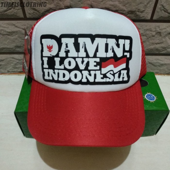 Jual Topi Damn I Love Indonesia - Trucker Jaring - Merah Putih ...