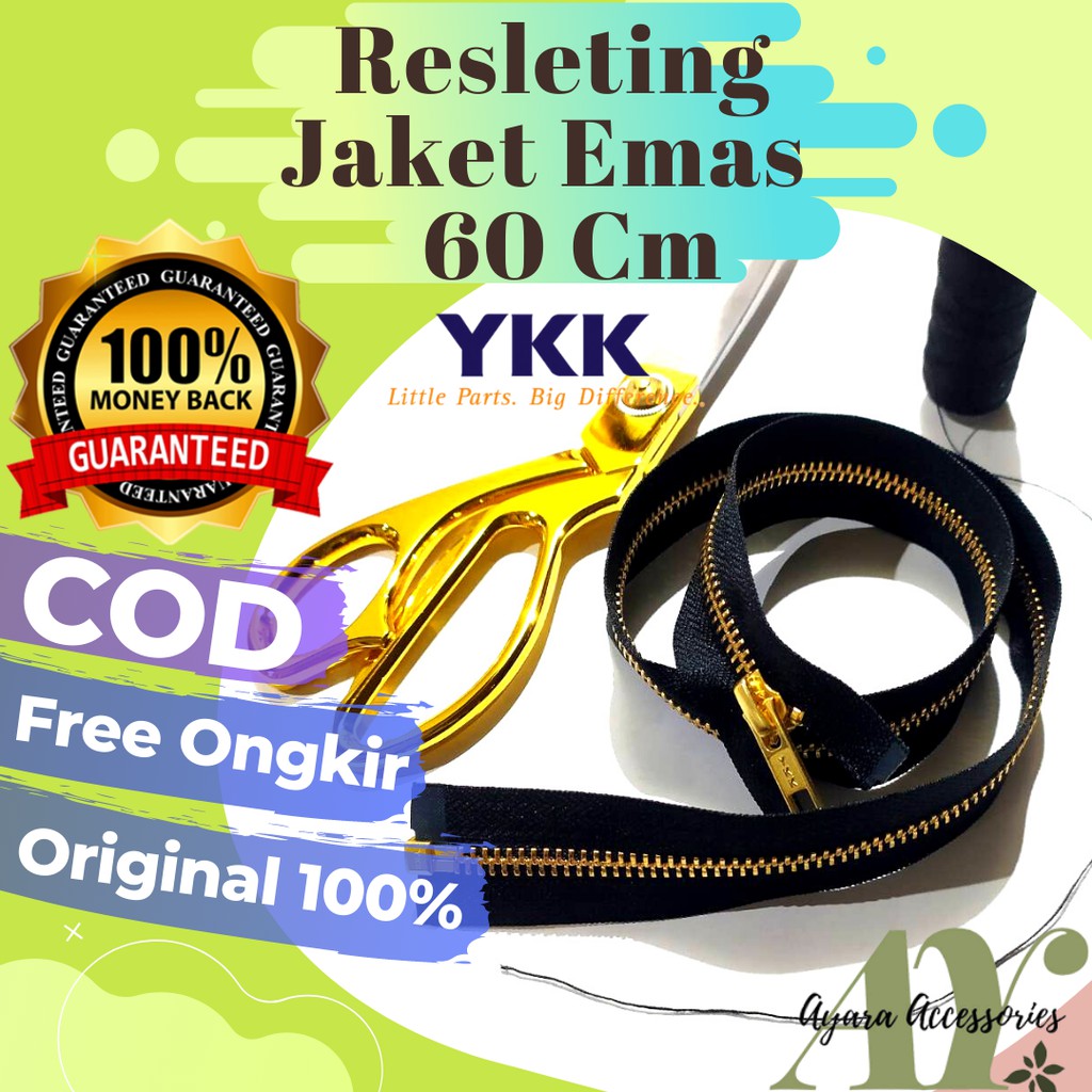 Jual RESLETING ZIPPER SLETING JAKET JEANS LEVIS YKK BESI EMAS NO 5 ...