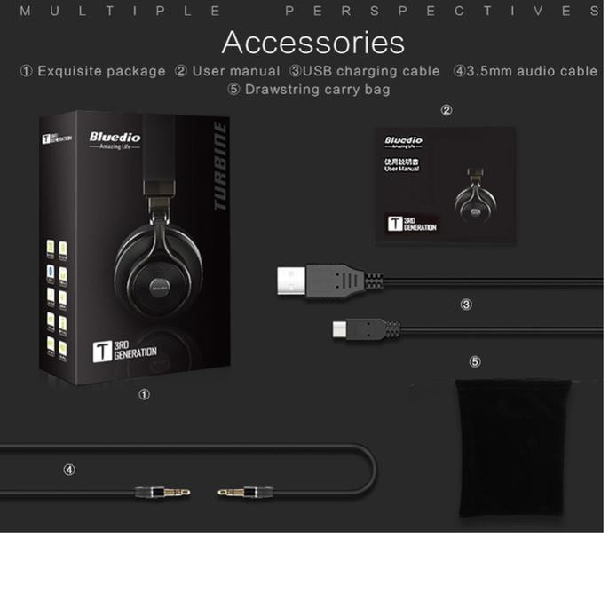 Jual ORIGINAL - Bluedio T3 Plus 3D Sound Effect Bluetooth Headset Mic ...