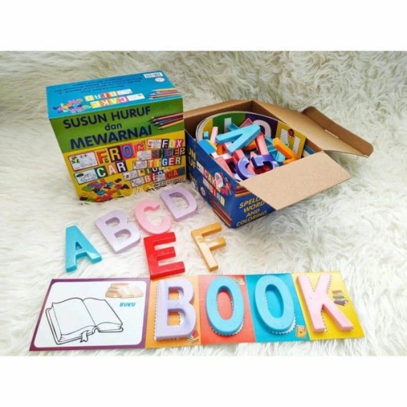 Jual Mainan susun huruf abjad mainan edukasi anak belajar mengenal ...