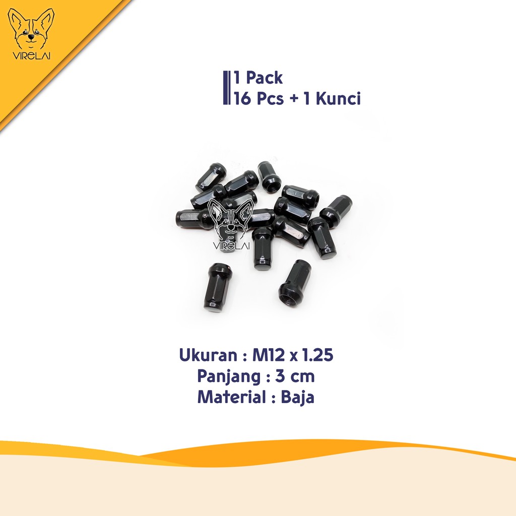 Jual Mur roda racing MAX GUARD warna ukuran 12 x 1.5 /1.25 [Merah ...