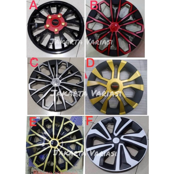 Jual Cover Dop Velg Ring 13 14 Mobil Universal Hitam Kuning Merah Putih ...