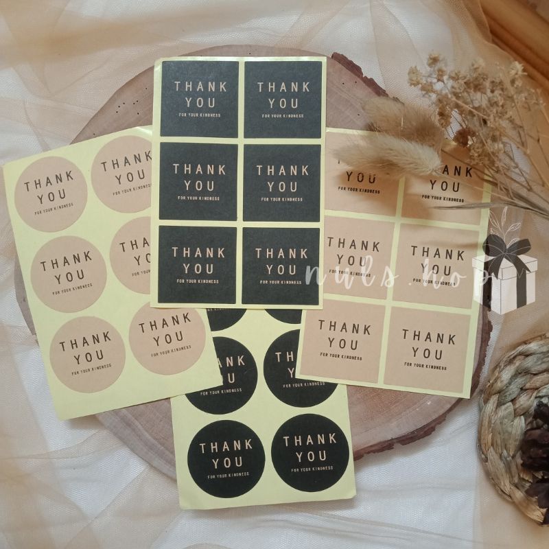 Jual (Min Order Rp10rb)Stiker Label 3.8cm Sticker Thank You Packaging ...