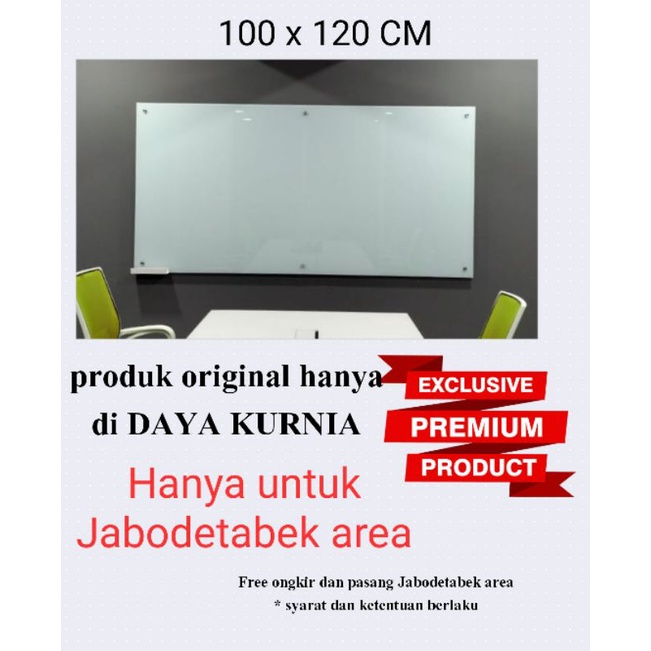 Jual Board kaca 100x120cm glassboard bisa custom ukuran harga terlaris ...