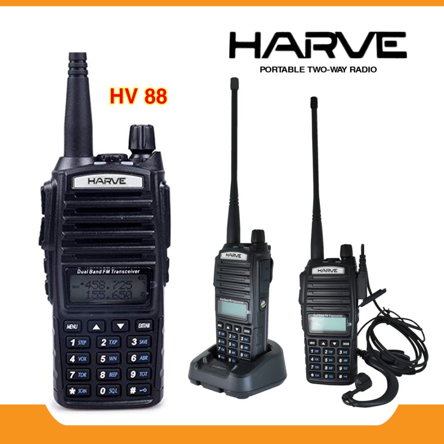 Jual Handy Talky Harve HV-88 5 Watt Ht Harve HV88 Dual PTT Free Headset ...